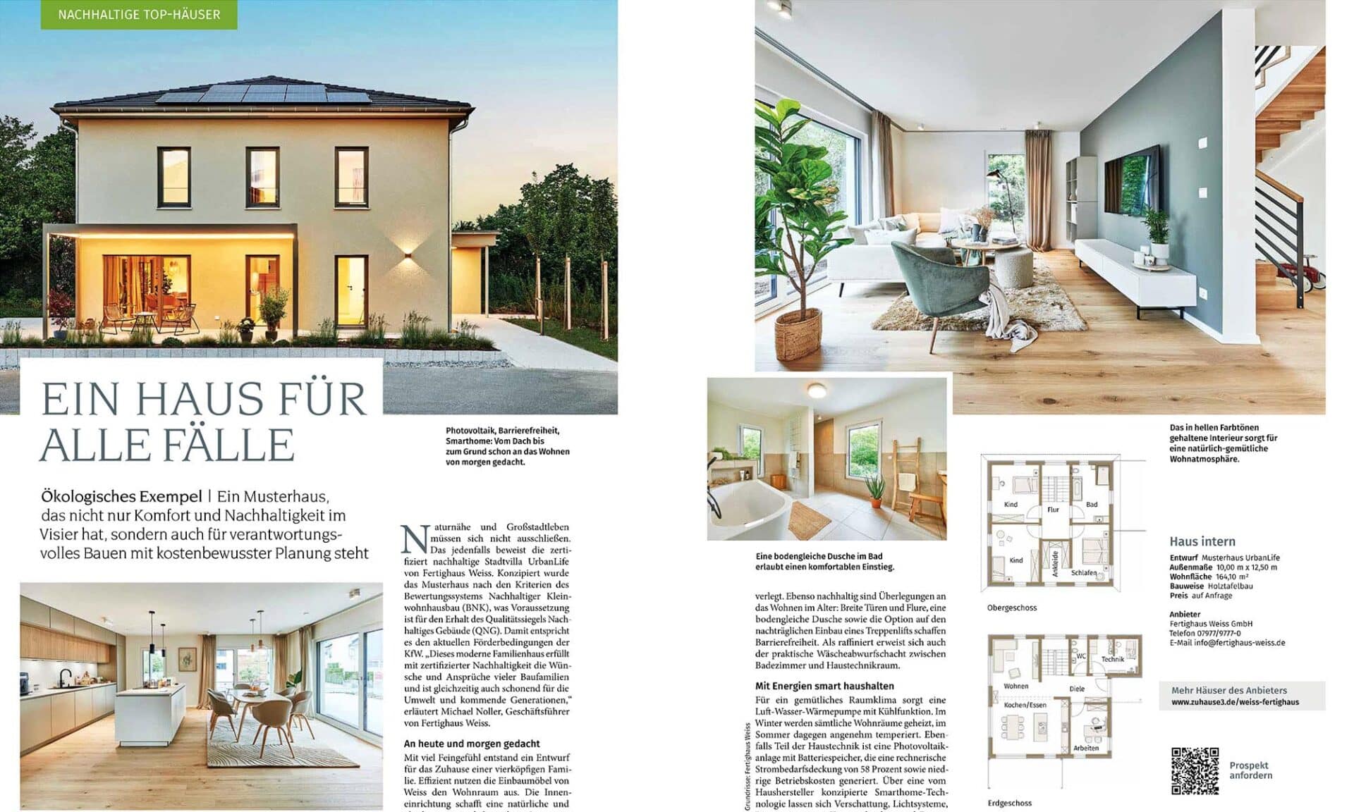 Moderne Stadtvilla von Fertighaus WEISS: Musterhaus UrbanLife